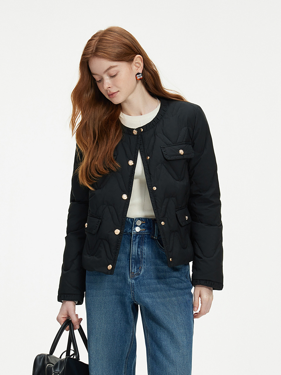 WE DEE WD_Pocket black down jacket| 굿 셀렉션, 굿 서비스 굿웨어몰