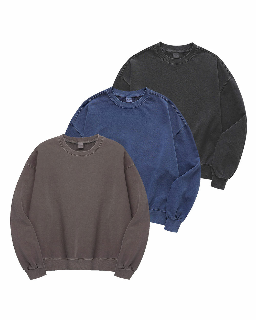 MELLOW CONCEPT 스탠다드 피그먼트 맨투맨 기모/노기모_택1_4color| 굿 셀렉션, 굿 서비스 굿웨어몰